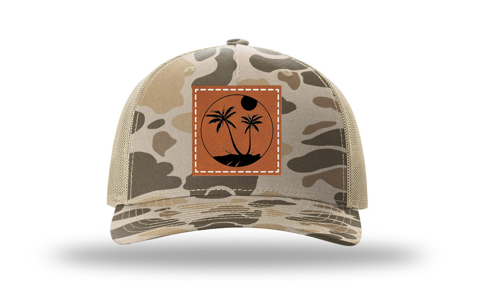 Palm Trees 3 Leather Patch Richardson 112PFP Hat
